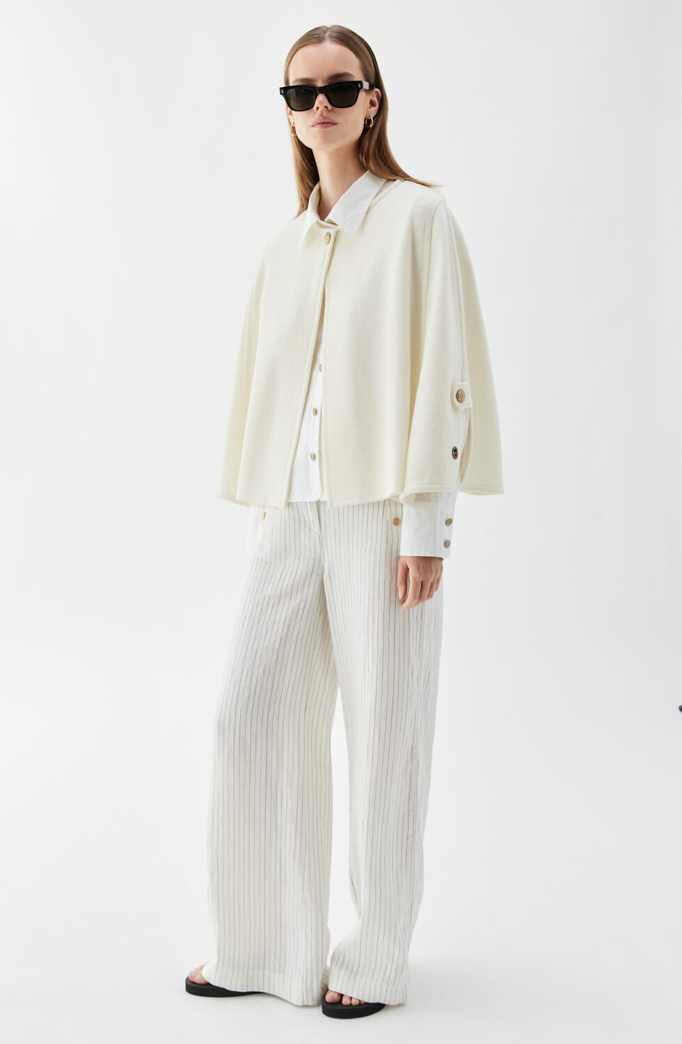 Pim Striped Trouser Ecru/Black | Busnel.com