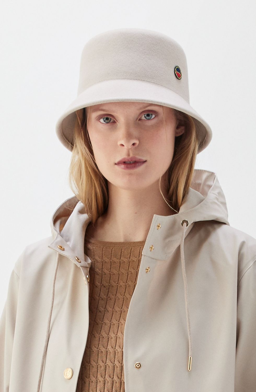 Tina Bucket Hat i Ull Ljusbeige | Busnel.com